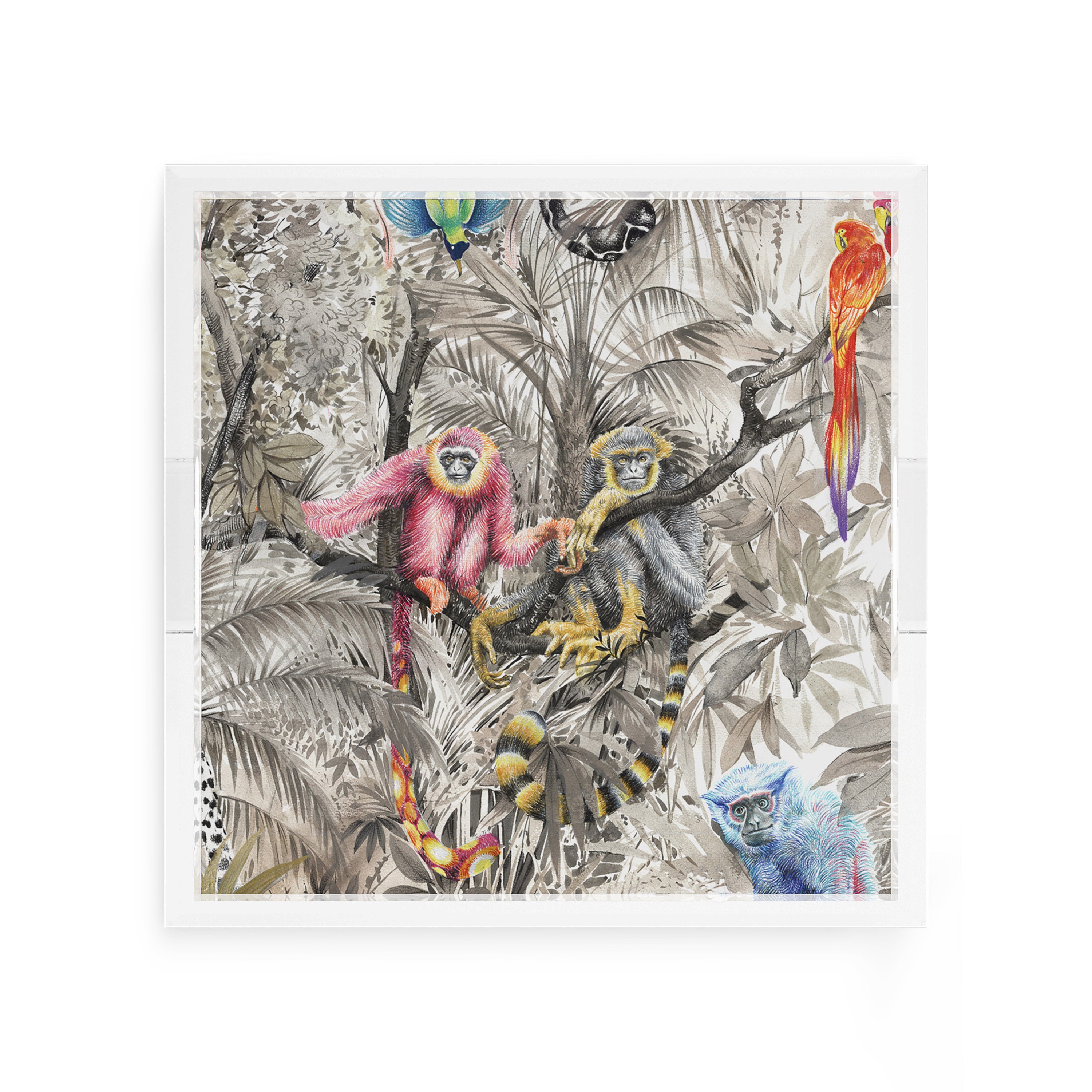 Arcadia Monkeys Acrylic Square Decorative Tray – nicolettemayer.com