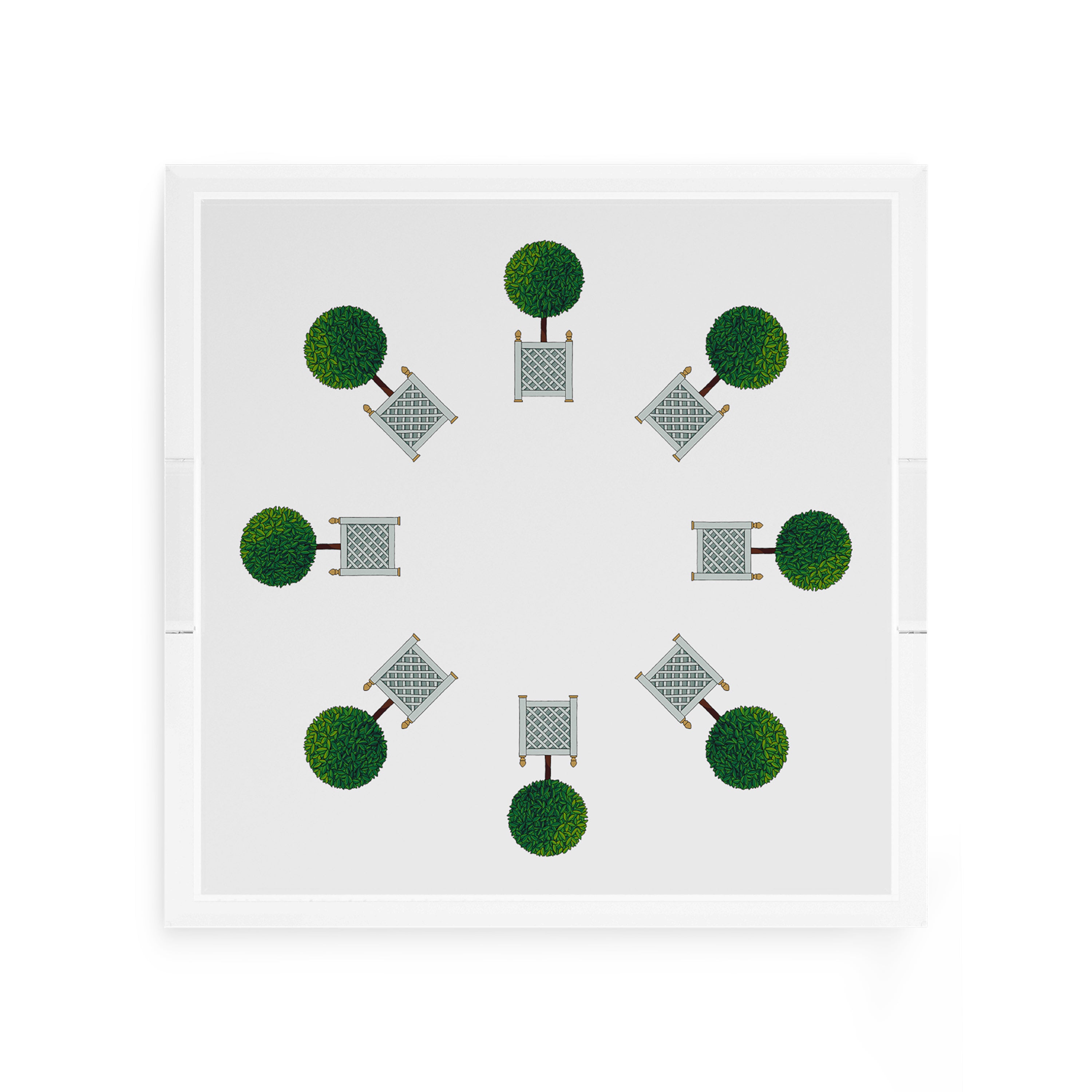 Timothy Corrigan Topiary Radial Acrylic Square Decorative Tray ...